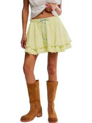 Free People Layered Mini Skirt - Lemon Water
