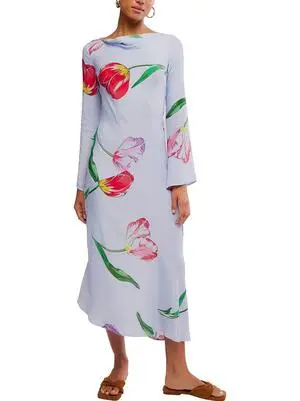 Free People Zadie Tulip Print Long Sleeve Maxi Dress - Spring Combo