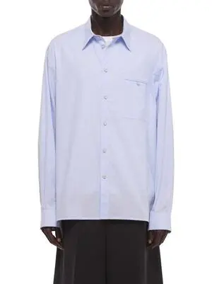 Helmut Lang Relaxed Fit Stripe Button-up Shirt - Light Blue