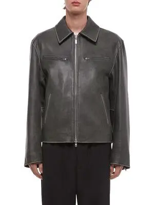 Helmut Lang Distressed Leather Jacket - Segano