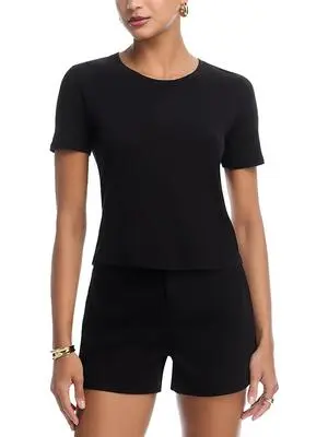 L'Agence Stormy Crop Tee - Black