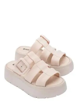 Melissa Platform Buckle Strap Sandals Beige