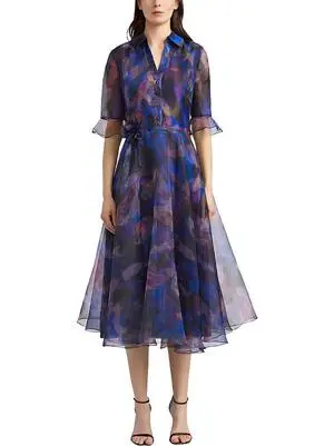 Theia Colette Shirt Dress - Shadow Aurora