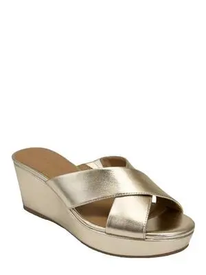 Aerosoles Cruis Platform Wedge Sandal - Soft Gold