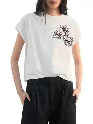 MANGO Floral Embroidered T-Shirt