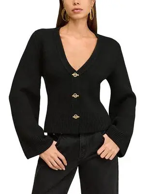 Cult Gaia Jos V-neck Cardigan Sweater - Black