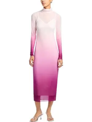 AFRM Shailene Printed Midi Dress - Mauve Ombre