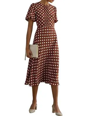 HOBBS LONDON Dorothy Midi Dress - Brown Ivory