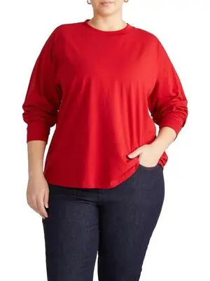 Universal Standard Drop Shoulder T-Shirt Ruby Red