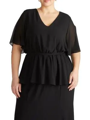 Universal Standard Milou Faux Wrap Top - Black