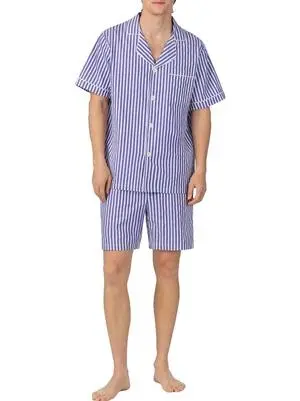 BEDHEAD PAJAMAS Striped Cotton Pajama Set - Navy 3d Stripe