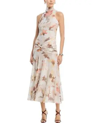 Bardot Leanna Gathered Front Dress - Ivory Floral