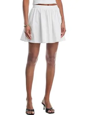 French Connection Sateen Weave Flare Mini Skirt - Summer White