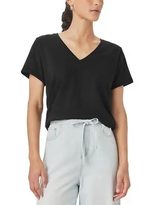 Splendid Louisa V-neck Short Sleeve Tee - Black