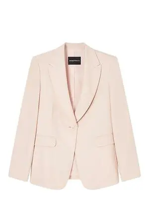 Emporio Armani Gabardine One Button Blazer - Blush Pink