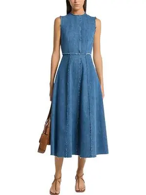 Michael Kors Frayed Denim Dress - Indigo