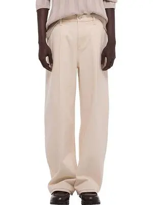 Helmut Lang Relaxed Fit Pleated Jeans - Ecru