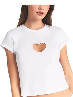 SKIMS Worn In Jersey Baby Heart Tee - Snow