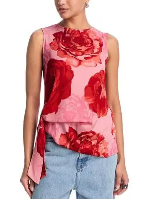 MILLY Serena Floral Top - Pink Multi