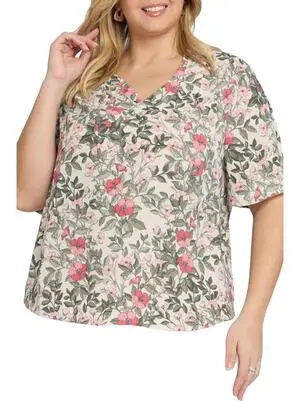NYDJ Floral Short Sleeve Top - Primrose Garden