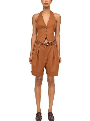 Ronny Kobo Andora Pleated Shorts - Rust