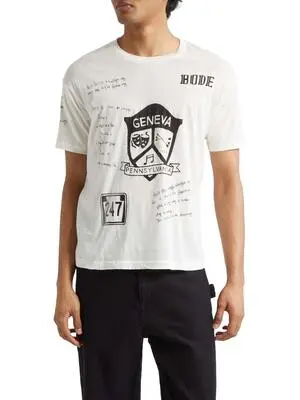 BODE Geneva Camp Crest Graphic T-shirt - Cream