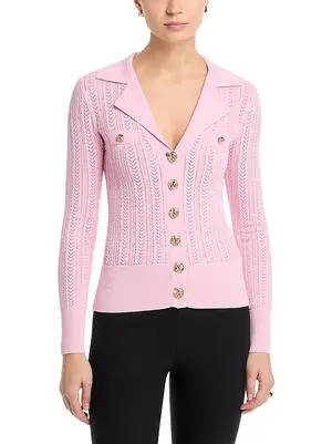 Generation Love Charlotte Pointelle Rib Cardigan - Soft Rose