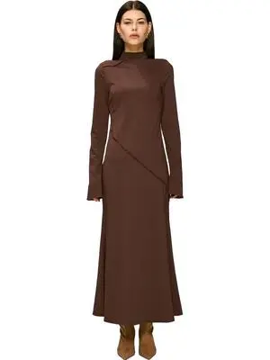 DASKA Jersey Maxi Dress - Brown
