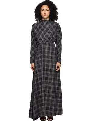DASKA Verka Maxi Dress - Grey Tartan