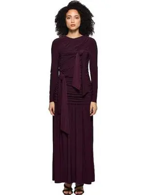 DASKA Maxi Dress With Ruched Details - Purple