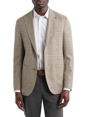 JACK VICTOR Hampton Glen Check Knit Wool Sport Coat - Tan