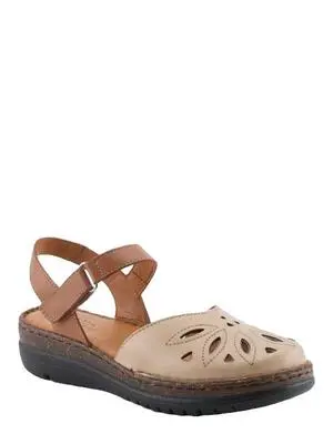 SPRING STEP SHOES Ankle Strap Clog Sandal Beige Multi