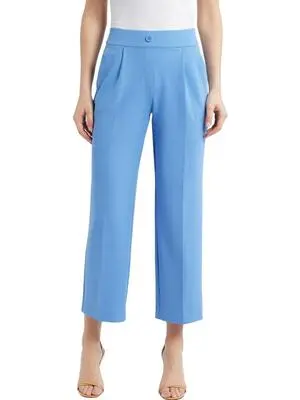 Anne Klein Pleated Pull-on Trousers - Blue Yonder