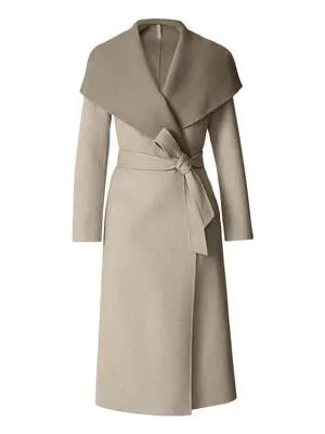 MACKAGE MAI-HB Double-Face Herringbone Wool Wrap Coat
