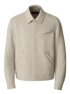 Mackage Hayes-hb Double-face Wool Workwear Jacket - Taupe Mix-taupe