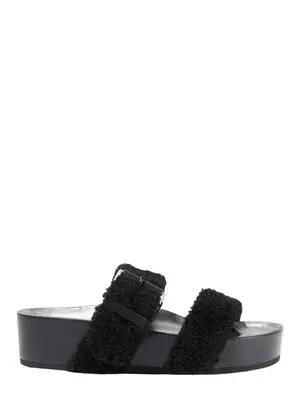 Rag & Bone Evin Leather Platform Slides - Black