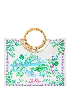 LILLY PULITZER Oasis Printed Canvas Tote - Multi South Carolina Destination Tote