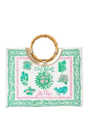LILLY PULITZER Oasis Printed Canvas Tote - Resort White Key West Destination Tote