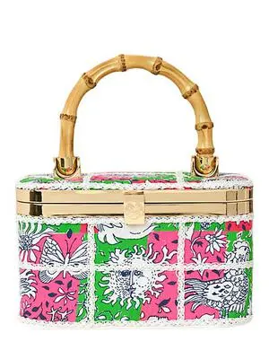 Lilly Pulitzer® Millie Bamboo Top Handle Bag - Cherry Blossom Pink Lil Chicken Check