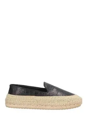 Dolce & Gabbana Espadrilles With Crocodile Print And Logo - Black