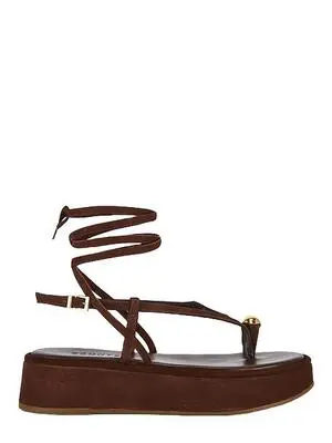 Schutz Zadie Platform Sandal - Chestnut Brown