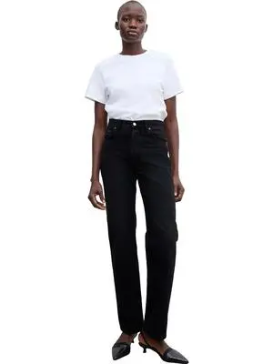 HOUSE OF DAGMAR Straight Leg Organic Cotton Denim - Washed Black