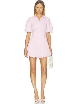 Simkhai Cleo Balloon Pintuck Mini Dress - Tulip