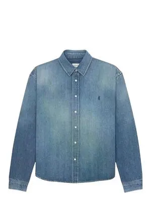 Saint Laurent Cassandre Logo Shirt - Blue