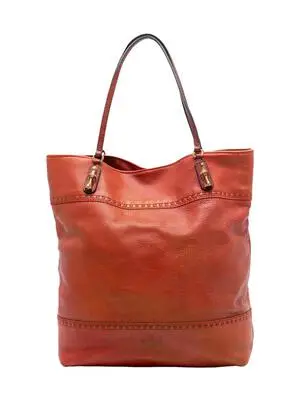 Gucci Large Leather Tote Bag - Orange