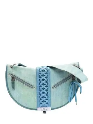 Dior 2002 Denim Admit It Flap Hobo Bag - Blue