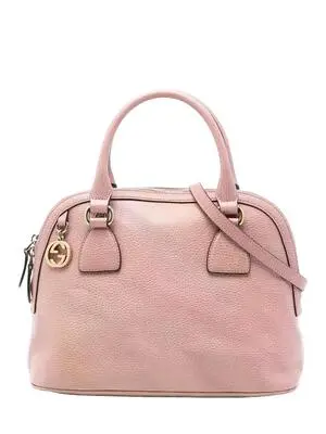 Gucci Calfskin Gg Charm Dome Satchel - Pink