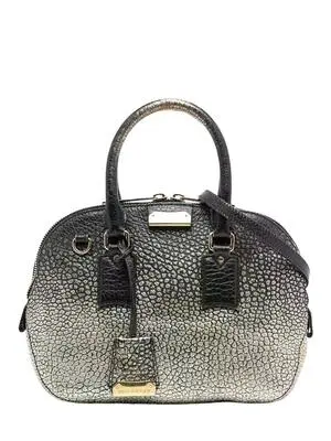 BURBERRY Ombre Metallic Grained Calfskin Orchard Bowling Bag Satchel