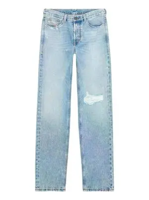 DIESEL Appliqué Logo Ripped Jeans - Blue