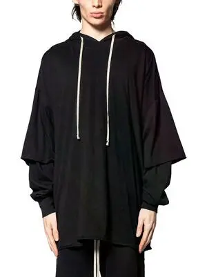 Rick Owens Hooded Layered Knitwear - Black